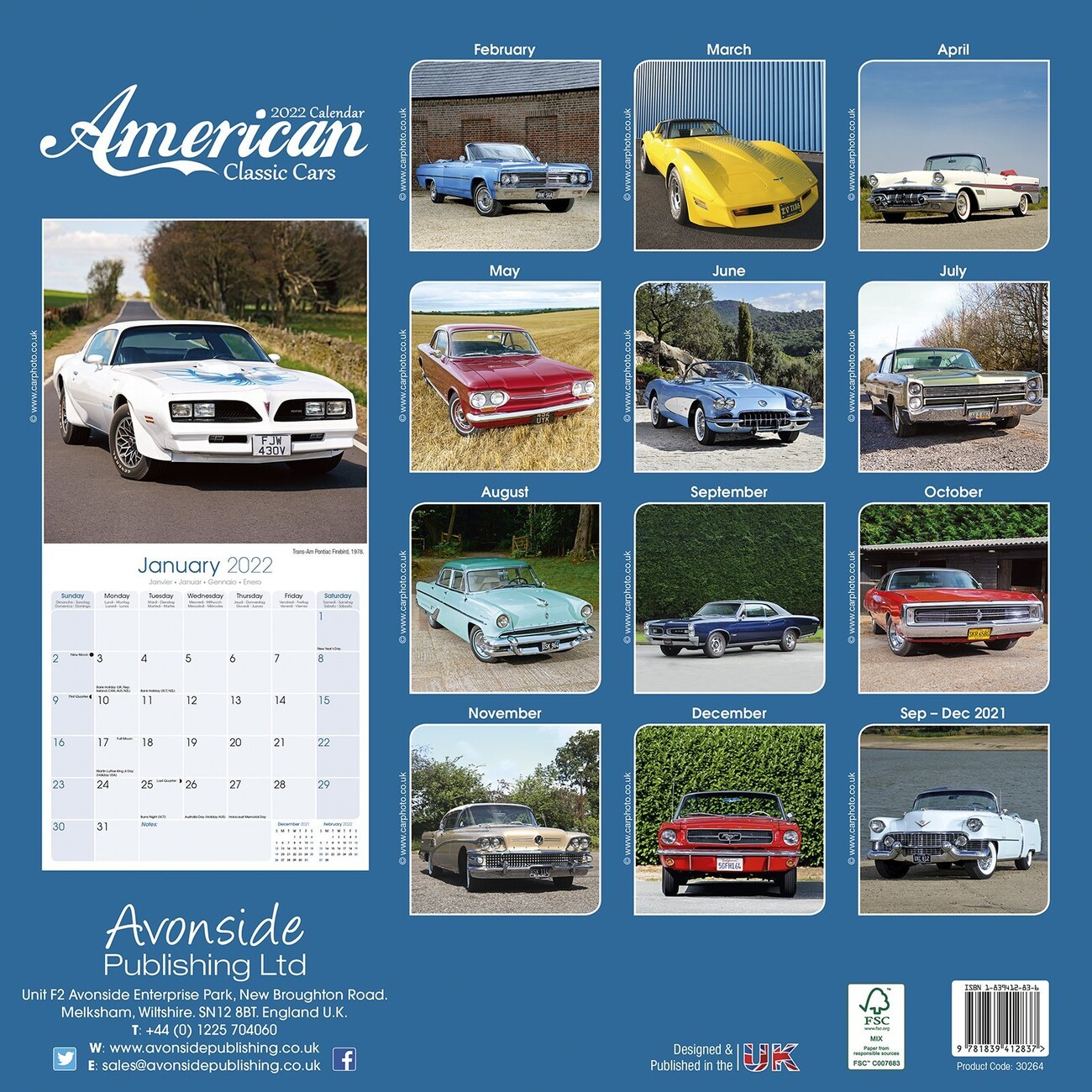 American Muscle Car Calendar Marketing Classic Car Calendars (2026)