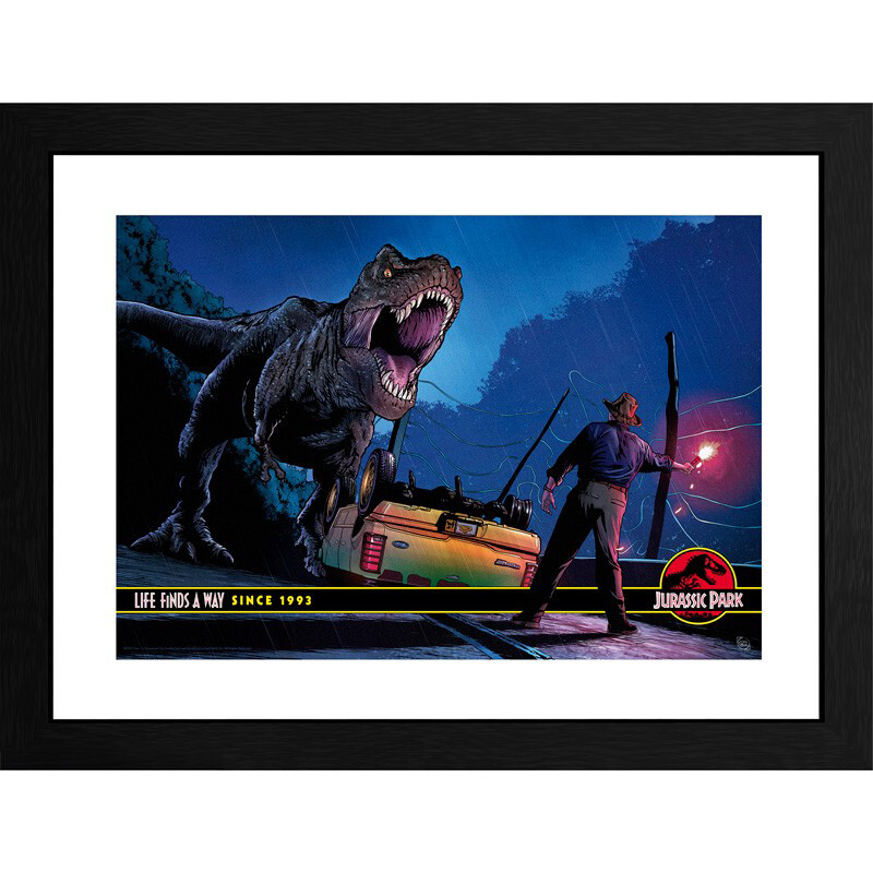 Inramad affisch Jurassic Park - Alan Grant & T-Rex | Posters, tavlor ...