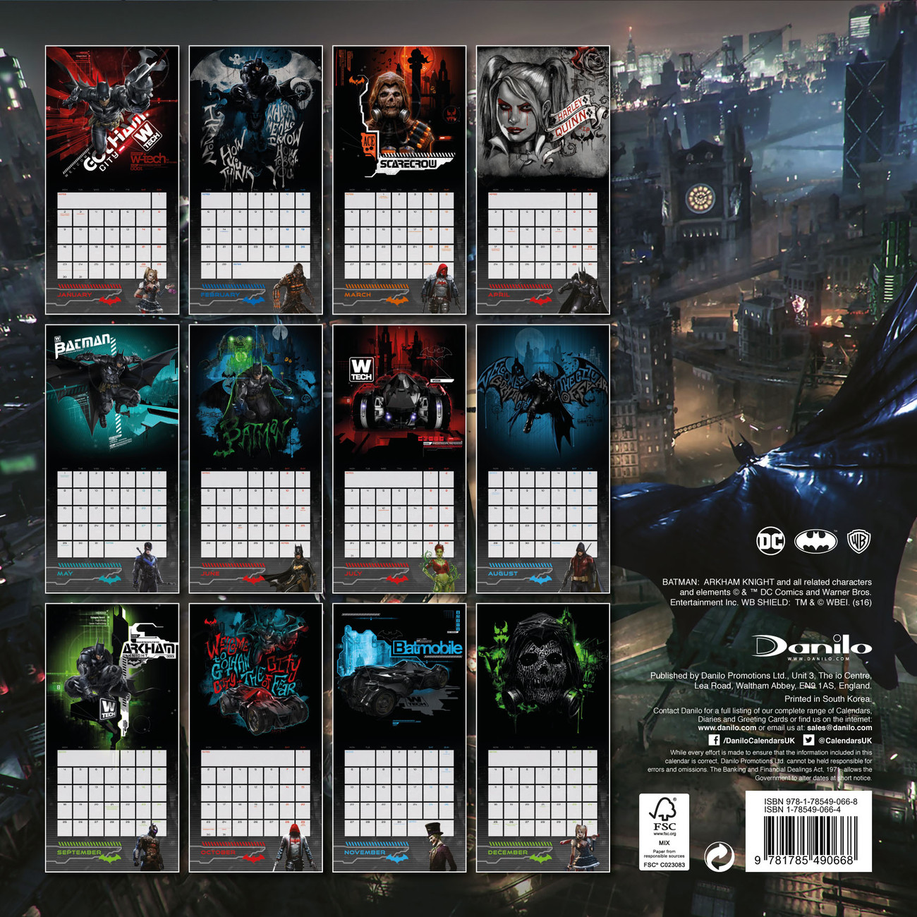 Calendar Man Arkham City Batman: Arkham Knight Wall Calendars 2024