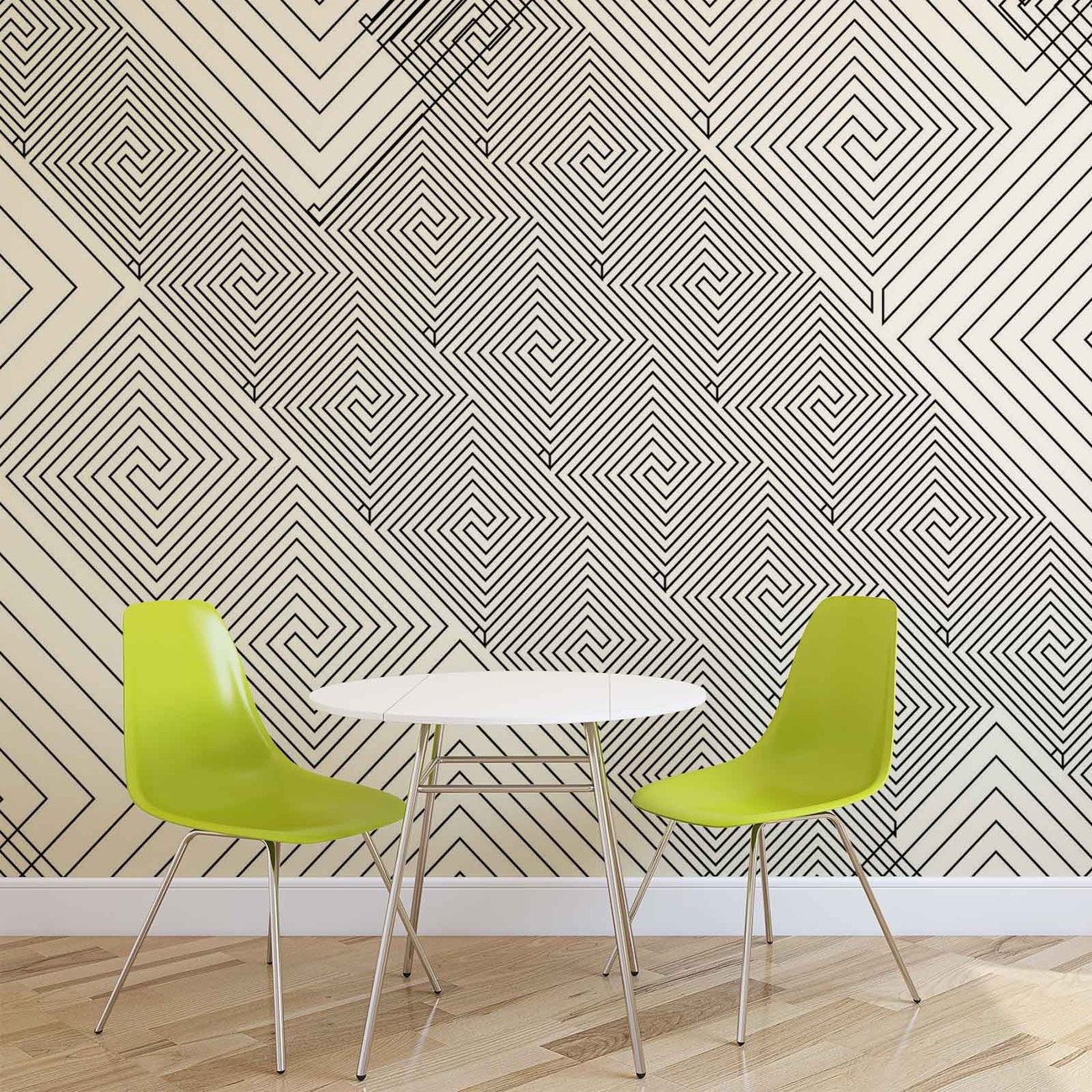 Abstract Pattern Black White Wall Paper Mural | Buy at UKposters