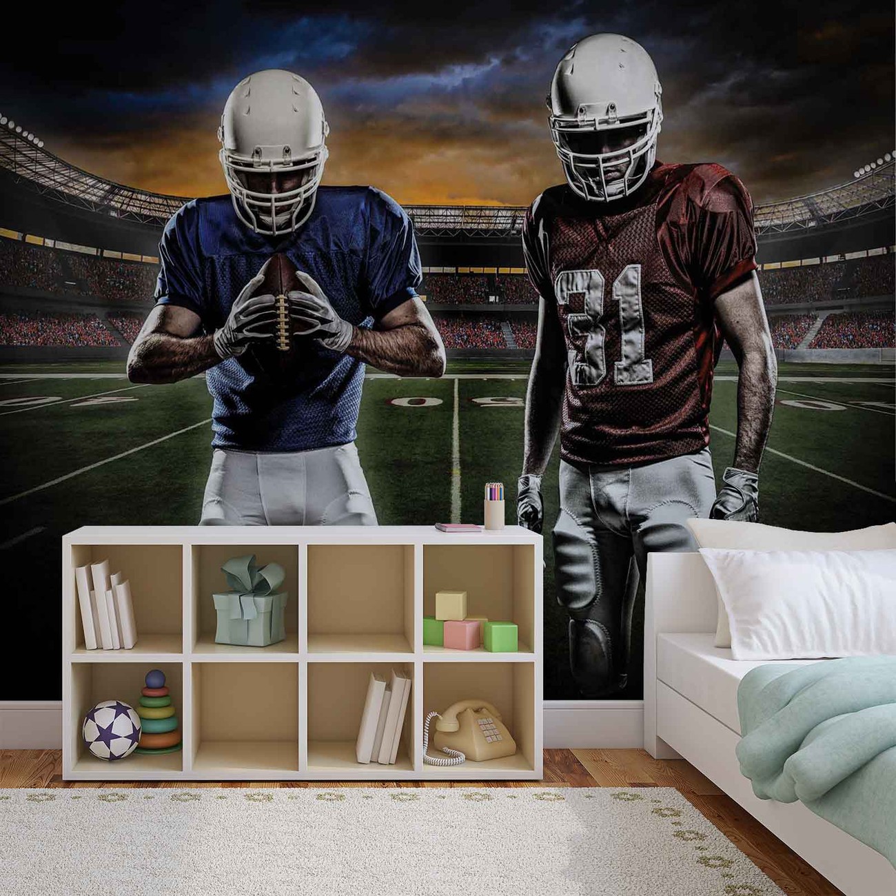 Fototapete, Tapete American Football Spieler Fußballstadion bei ...