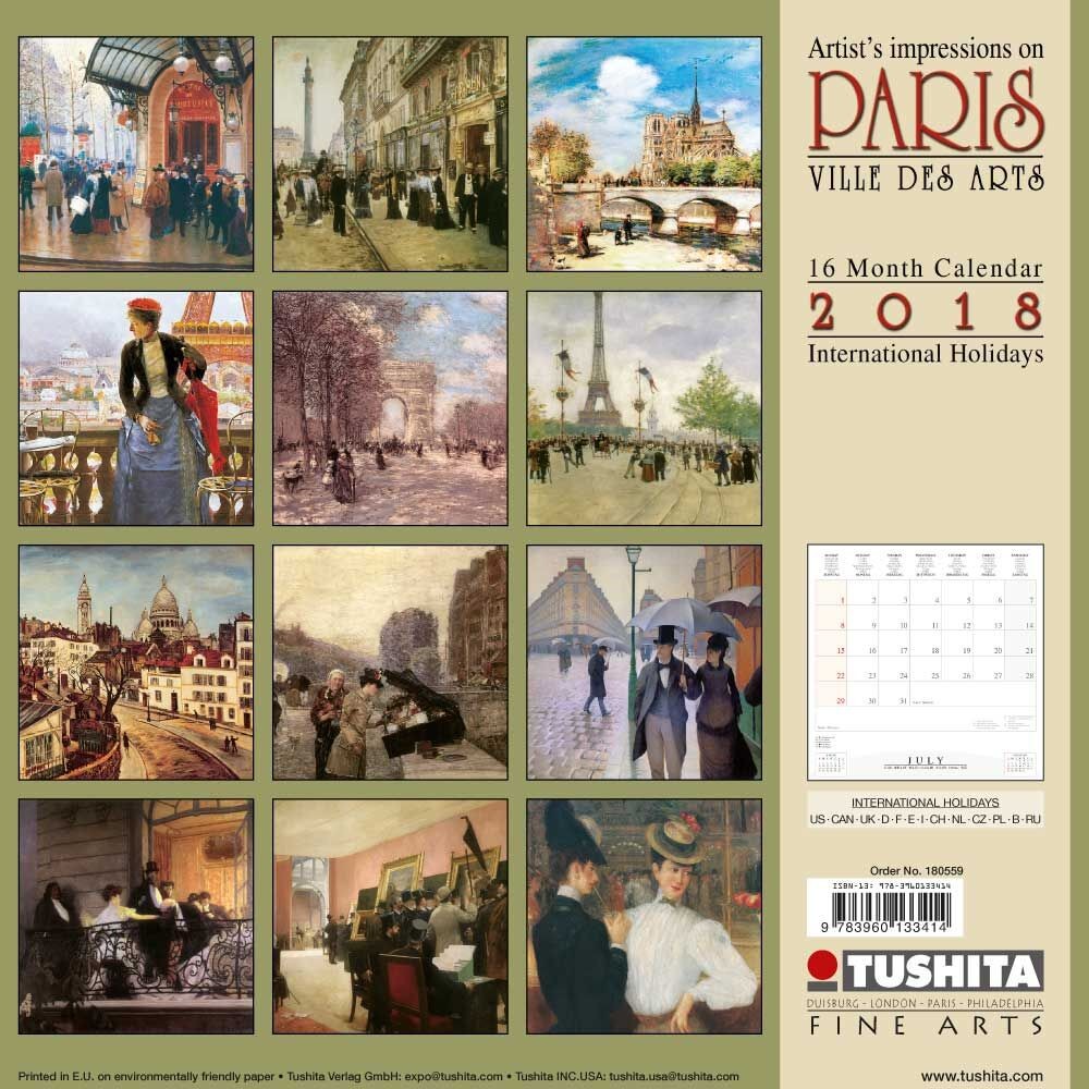 Paris - Ville des Arts - Calendriers 2024 | Achetez sur Europosters