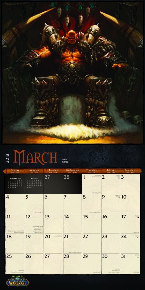 World of Warcraft - Calendari da muro 2018 | Compra su Europosters