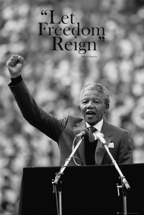 Poster, Affiche Nelson Mandela - freedom en ligne | 3+1 GRATUIT ...