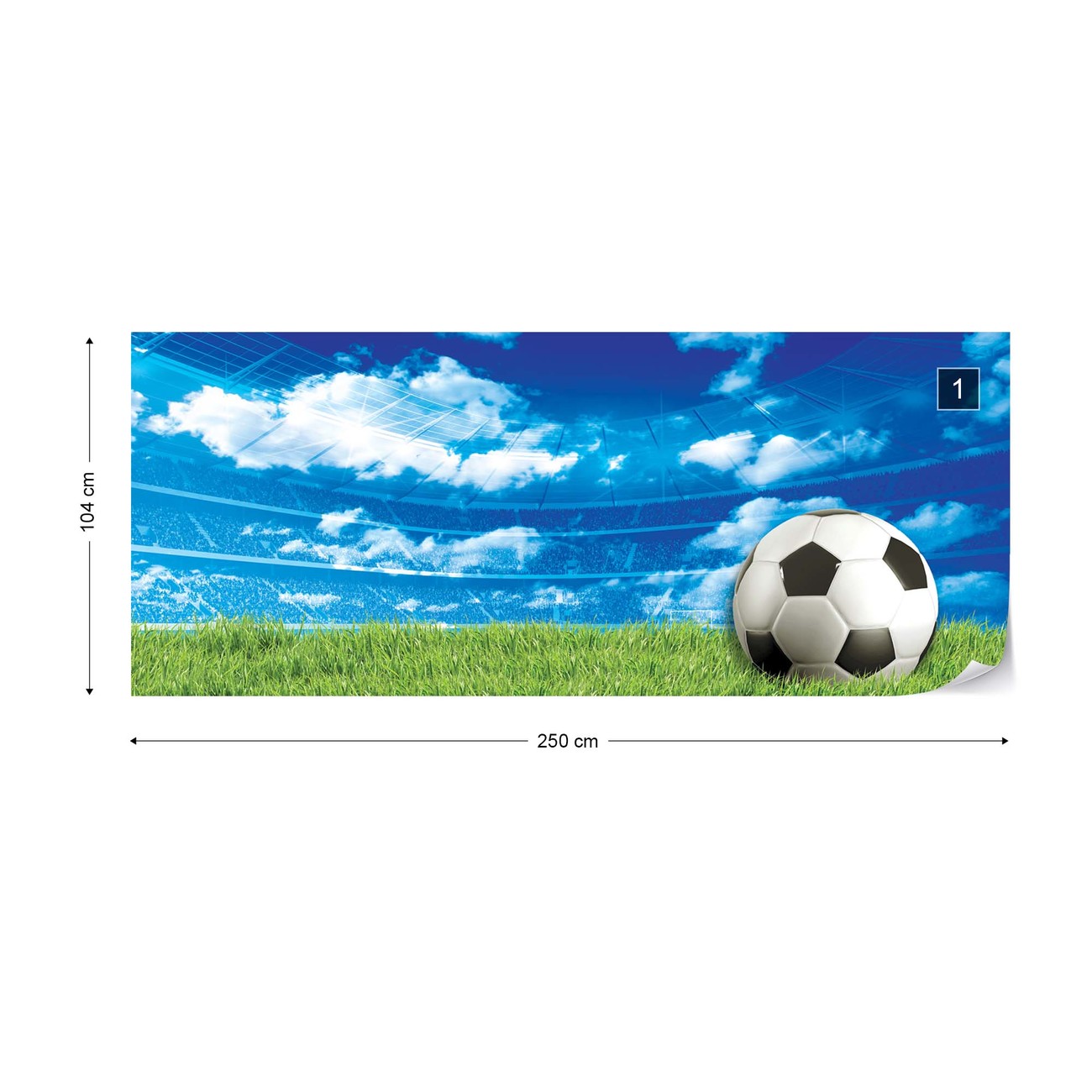 Football Stadium Blue Sky Fototapet, Tapet på Europosters.dk