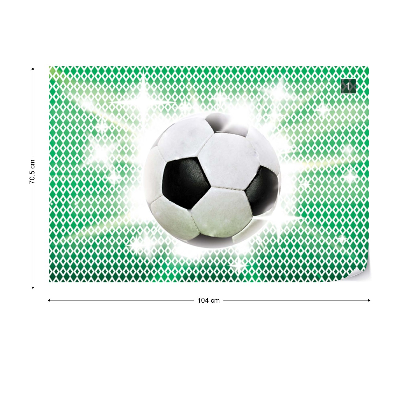 3D Football Fototapet, Tapet på Europosters.dk