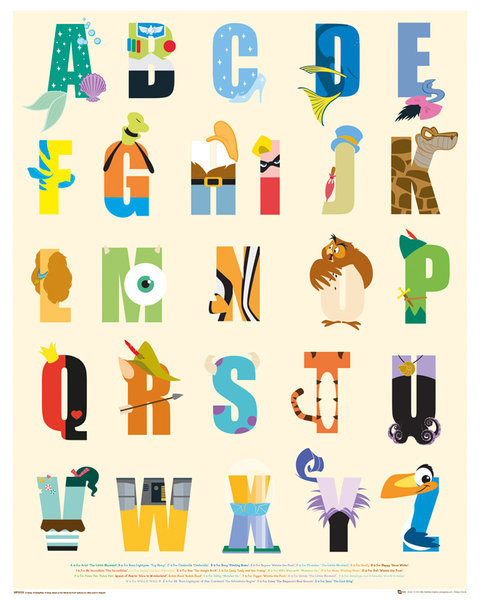 Disney - Alphabet Poster, Affiche | All poster chez Europosters