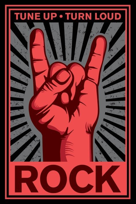 Poster, Affiche ROCK HAND - ture up turn loud en ligne | 3+1 GRATUIT ...