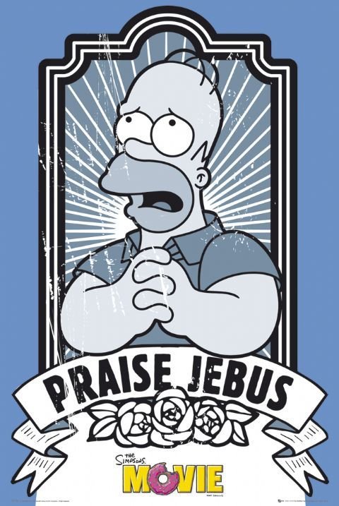 The Simpsons movie - praise jebus Poster, Affiche | All poster chez ...