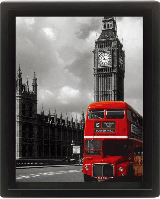 LONDON - red bus Poster en 3D avec Cadre | Acheter-le sur Europosters.fr