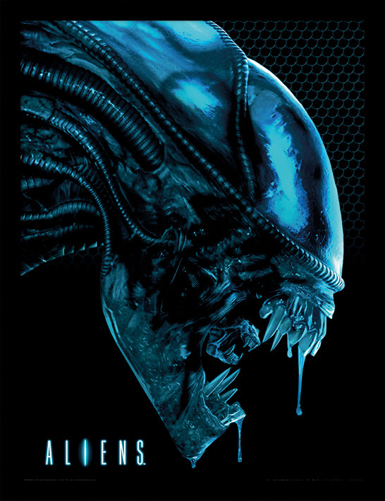 Aliens - Head Blue Framed poster | Buy at UKposters
