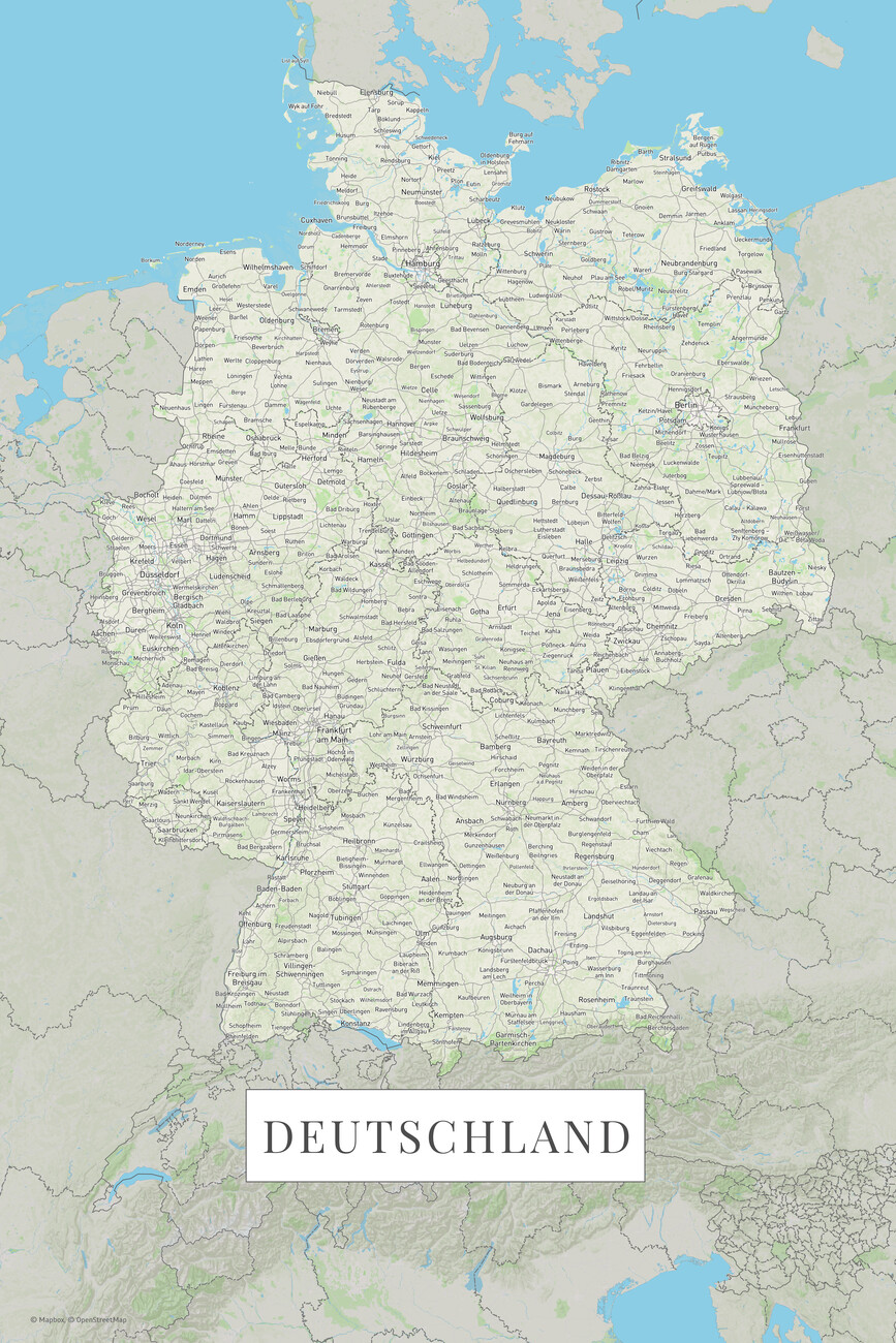 Carte de Germany color ǀ Toutes les cartes et planisphères sur le mur ...