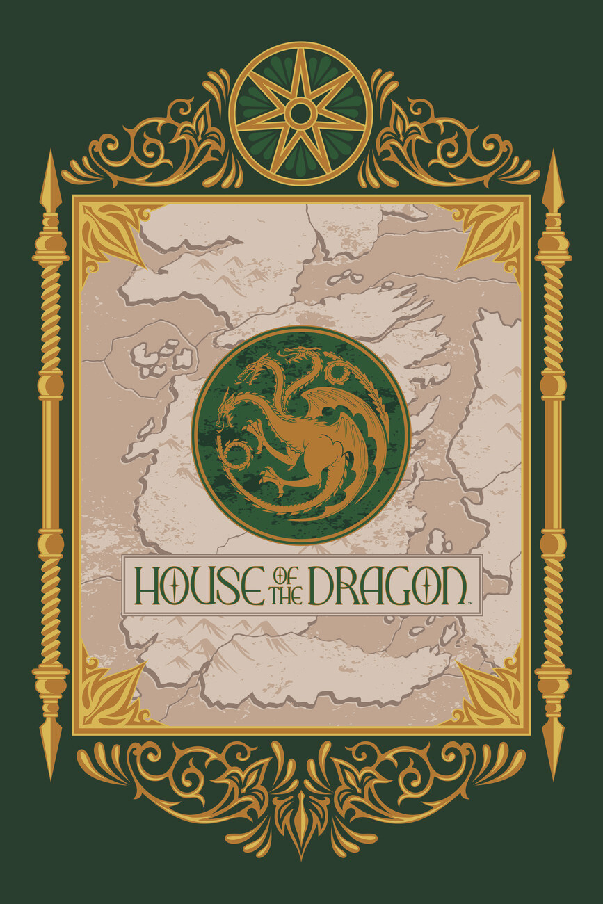 Poster, plakat House of the Dragon - Map & Crest | Gaver & Merch ...