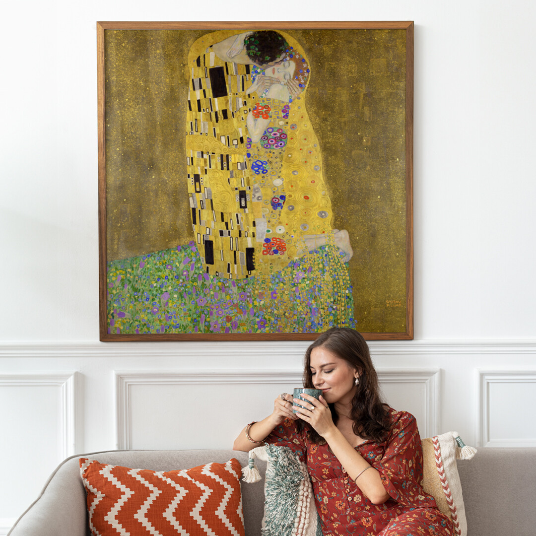 Kysset, Gustav Klimt | Reproduktioner af berømte malerier | Europosters