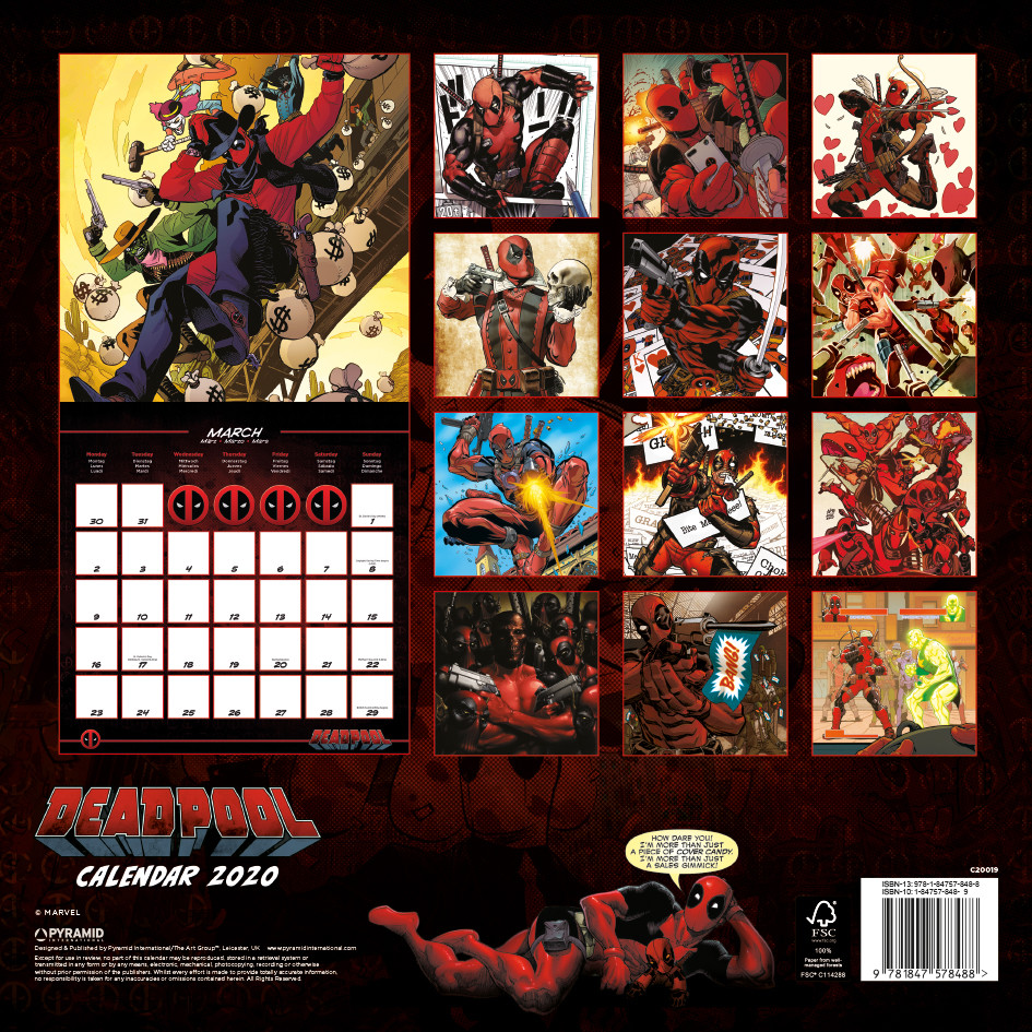Deadpool - Calendari da muro 2020 | Compra su Europosters