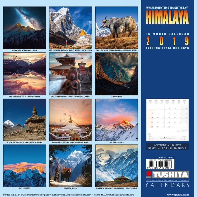 Himalaya - Calendari da muro 2019 | Compra su Europosters