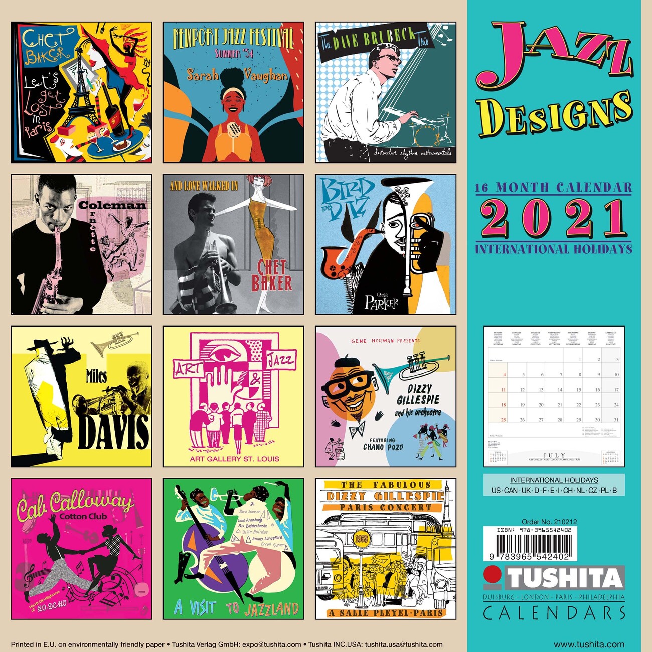 Jazz Designs - Calendari da muro 2021 | Compra su Europosters