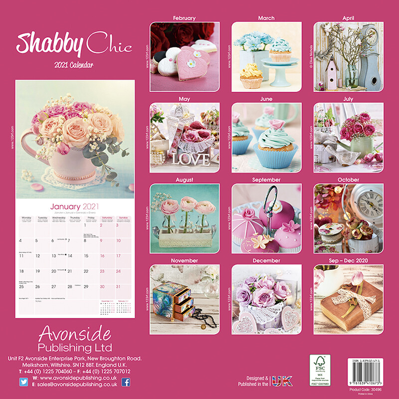 Shabby Chic - Calendari da muro 2021 | Compra su Europosters