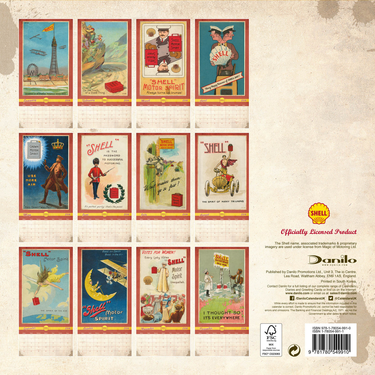 Shell - Retro - Calendari da muro 2016 | Compra su Europosters