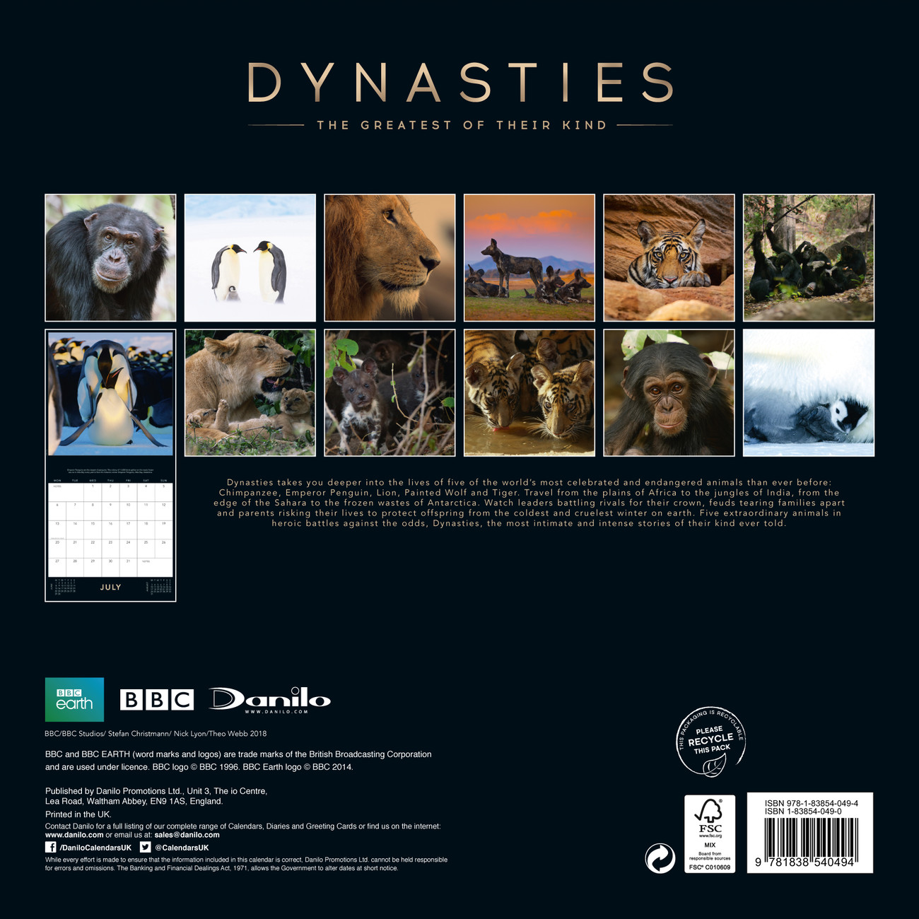 BBC Dynasties - Calendarios de pared 2020 | Consíguelos en Posters.es