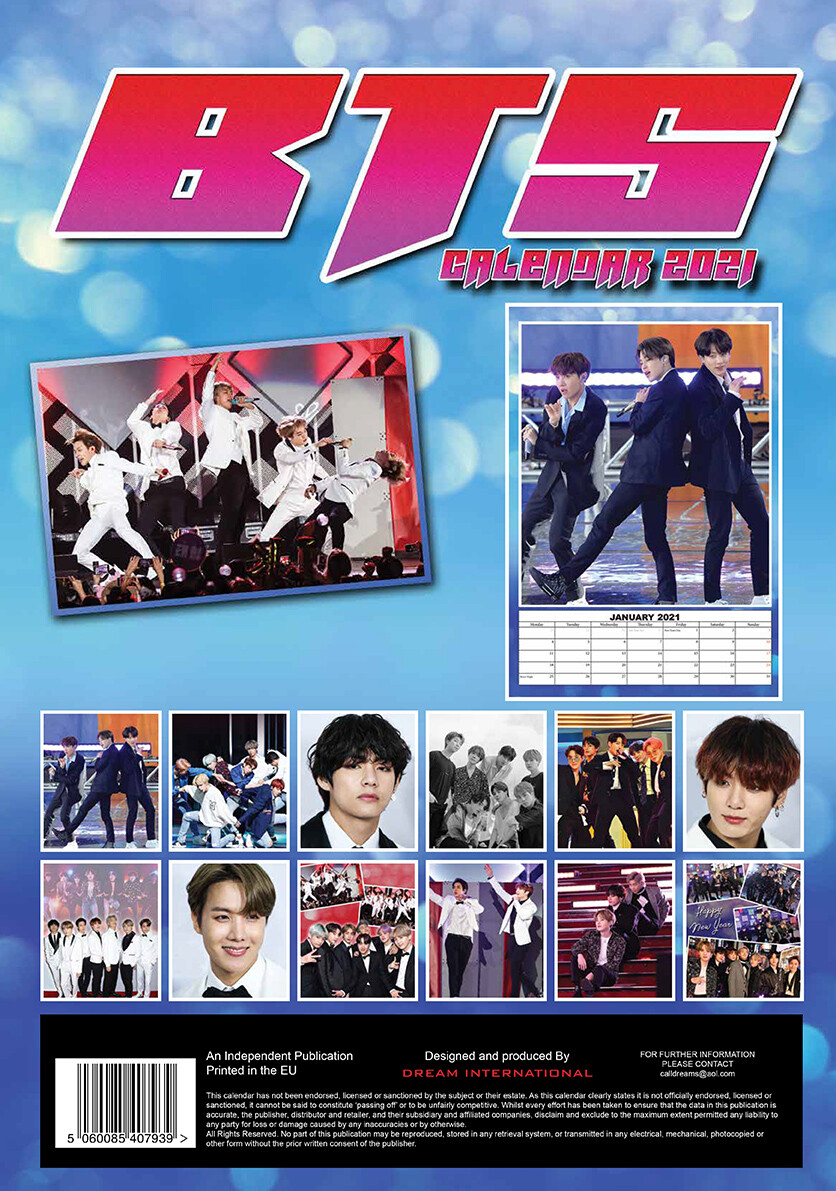 BTS - Calendarios de pared 2021 | Consíguelos en Posters.es