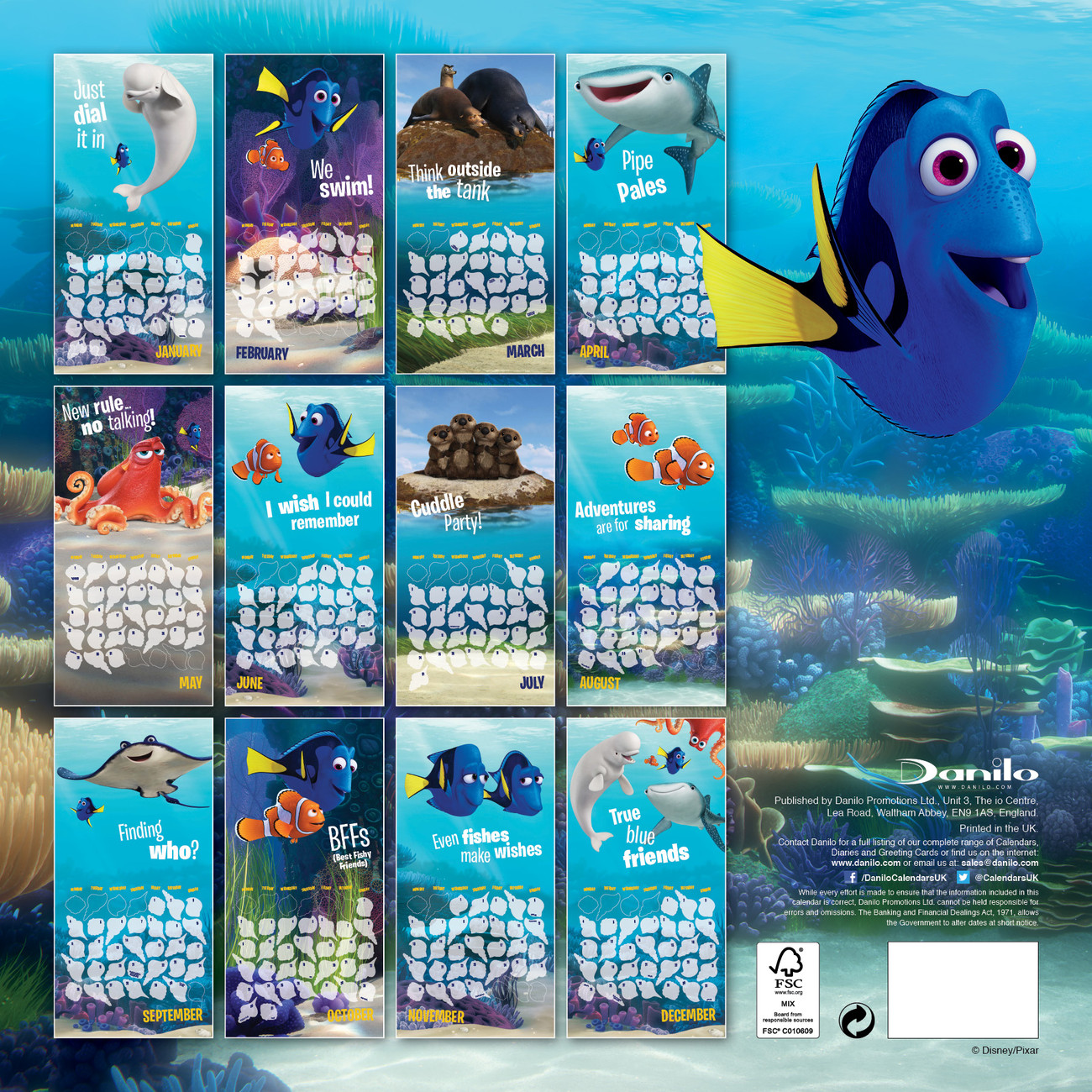 Buscando a Dory - Calendarios de pared 2017 | Consíguelos en Posters.es