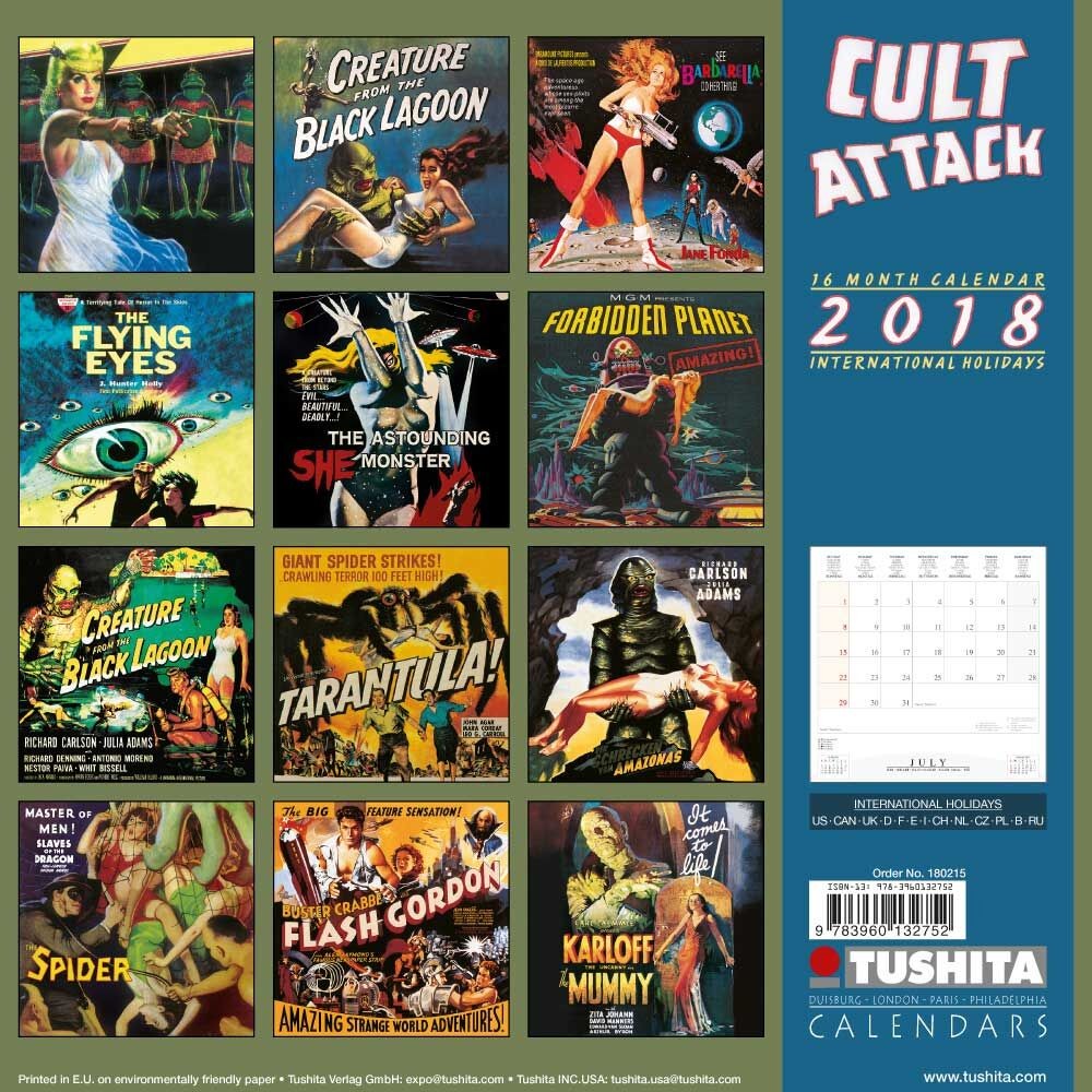 Cult Attack - Calendarios de pared 2018 | Consíguelos en Posters.es