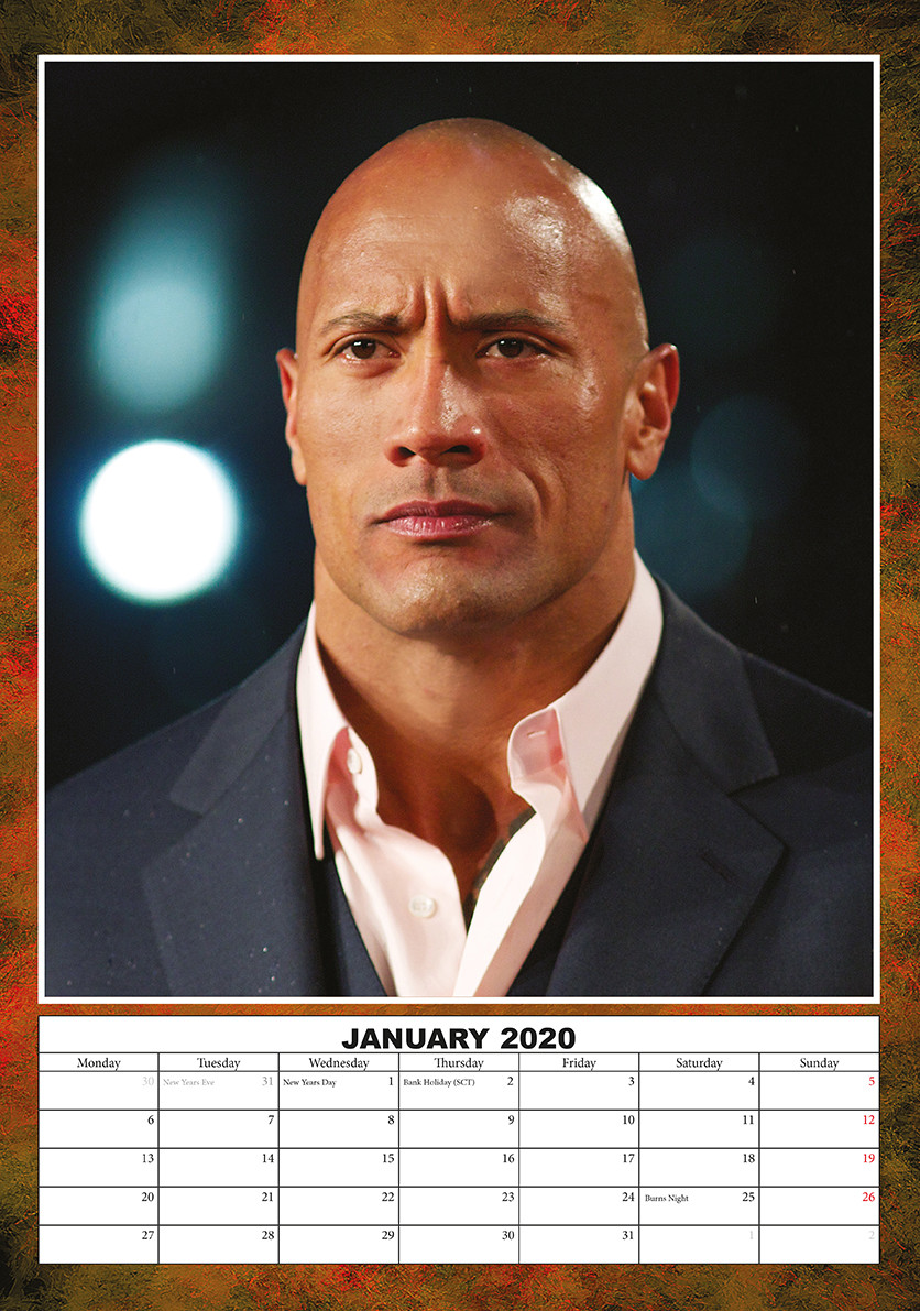 Dwayne Johnson - Calendarios de pared 2020 | Consíguelos en Posters.es