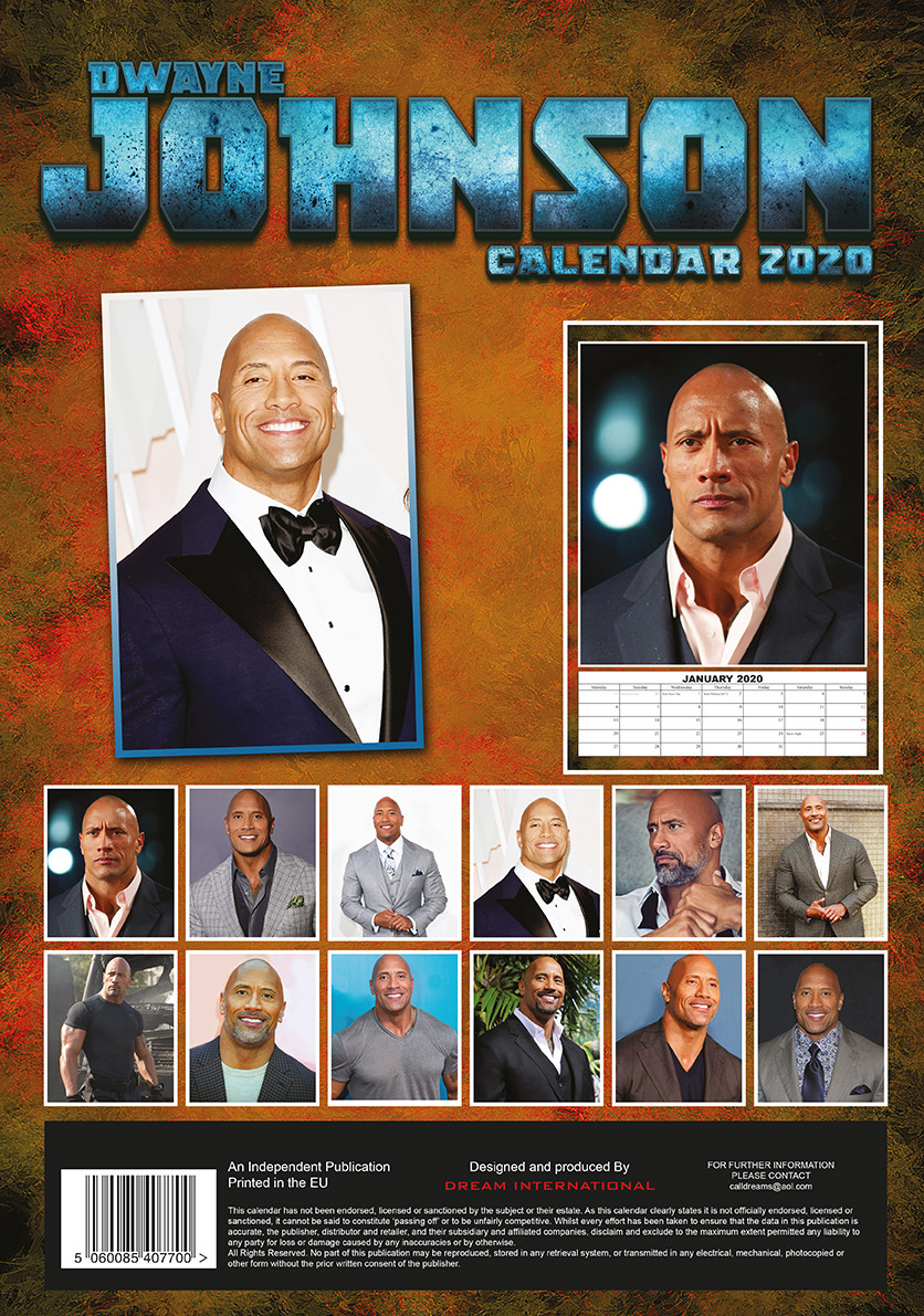 Dwayne Johnson - Calendarios de pared 2020 | Consíguelos en Posters.es