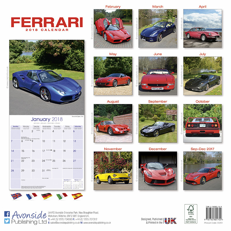 Ferrari - Calendarios de pared 2018 | Consíguelos en Posters.es