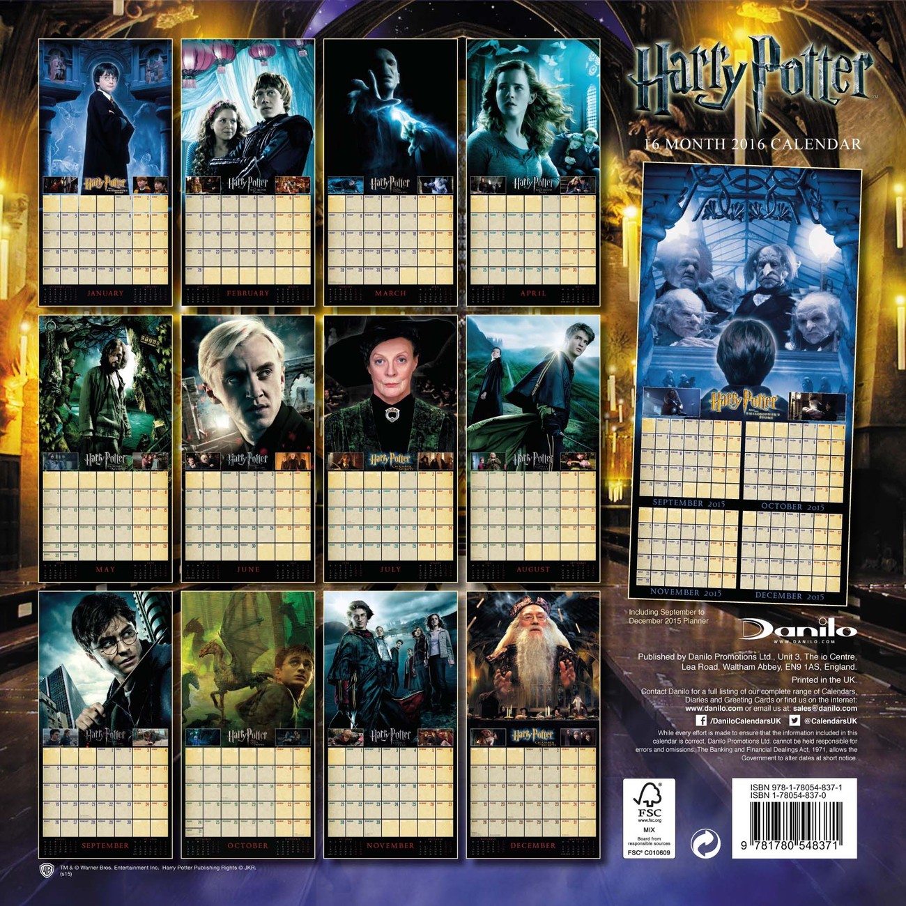 Harry Potter - Calendarios de pared 2016 | Consíguelos en Posters.es