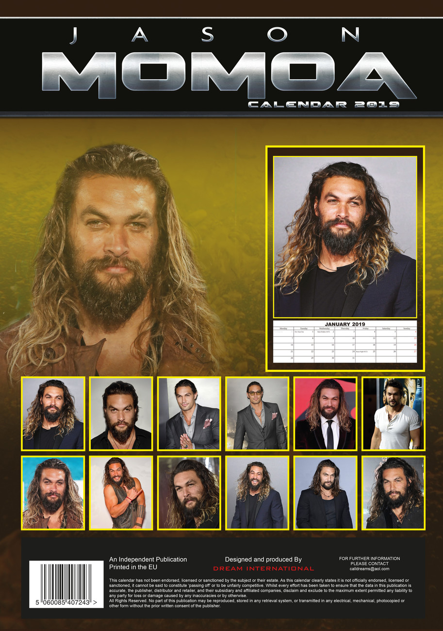 Jason Momoa - Calendarios de pared 2019 | Consíguelos en Posters.es
