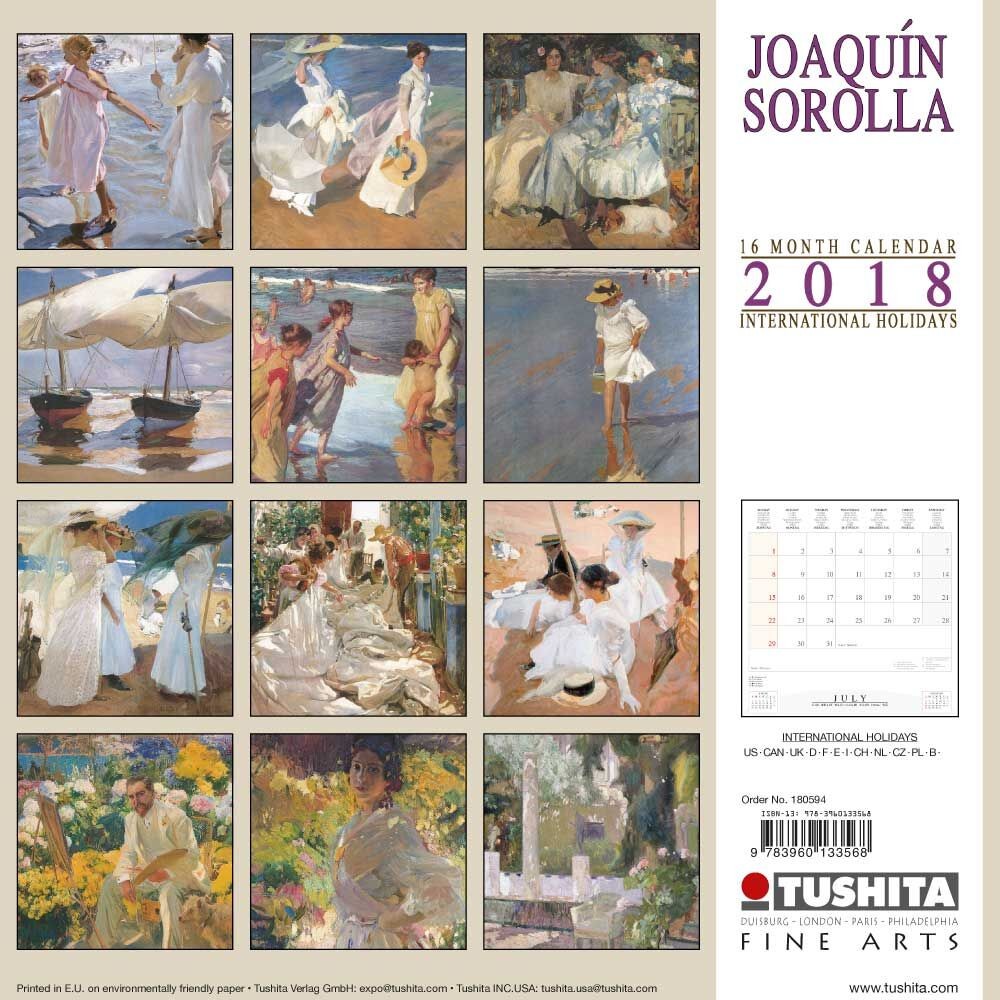 Joaquín Sorolla - Spanisch - Calendarios de pared 2018 | Consíguelos en ...