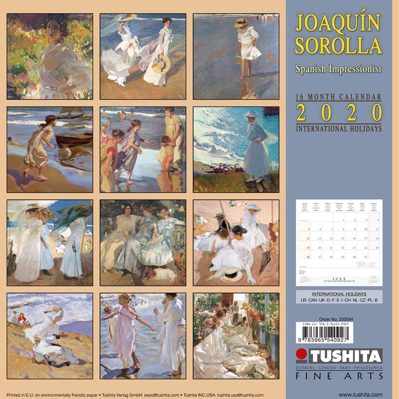 Joaquin Sorolla - Spanisch Impressionist - Calendarios de pared 2020 ...