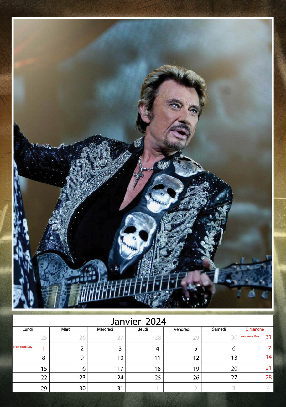 Johnny Hallyday - Calendarios de pared 2024 | Consíguelos en Posters.es