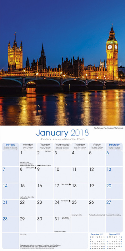 London - Calendarios de pared 2018 | Consíguelos en Posters.es