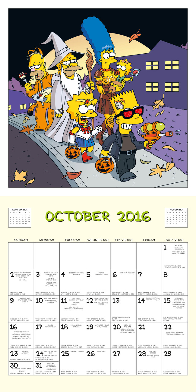 Los Simpson - Calendarios de pared 2016 | Consíguelos en Posters.es