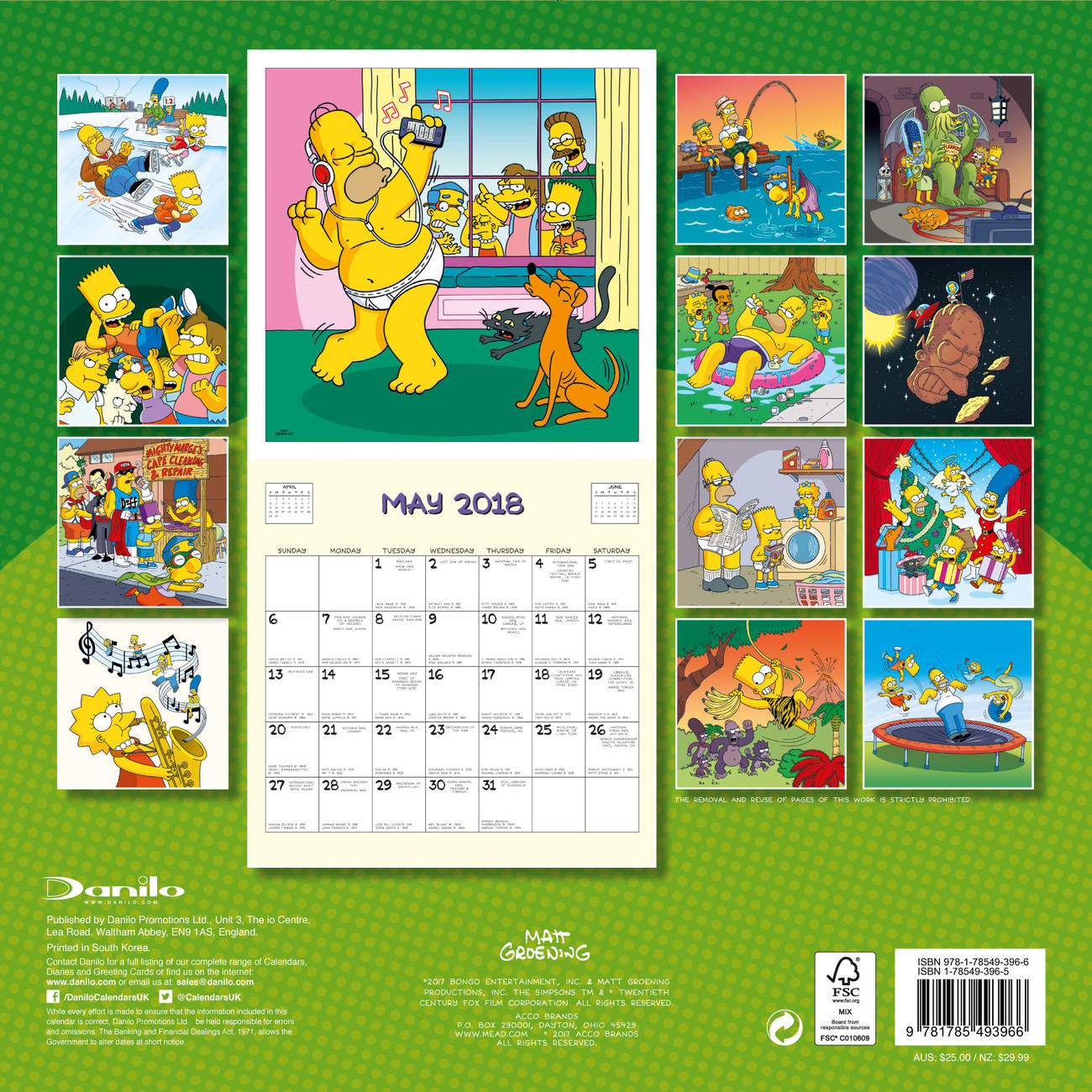Los Simpson - Calendarios de pared 2018 | Consíguelos en Posters.es