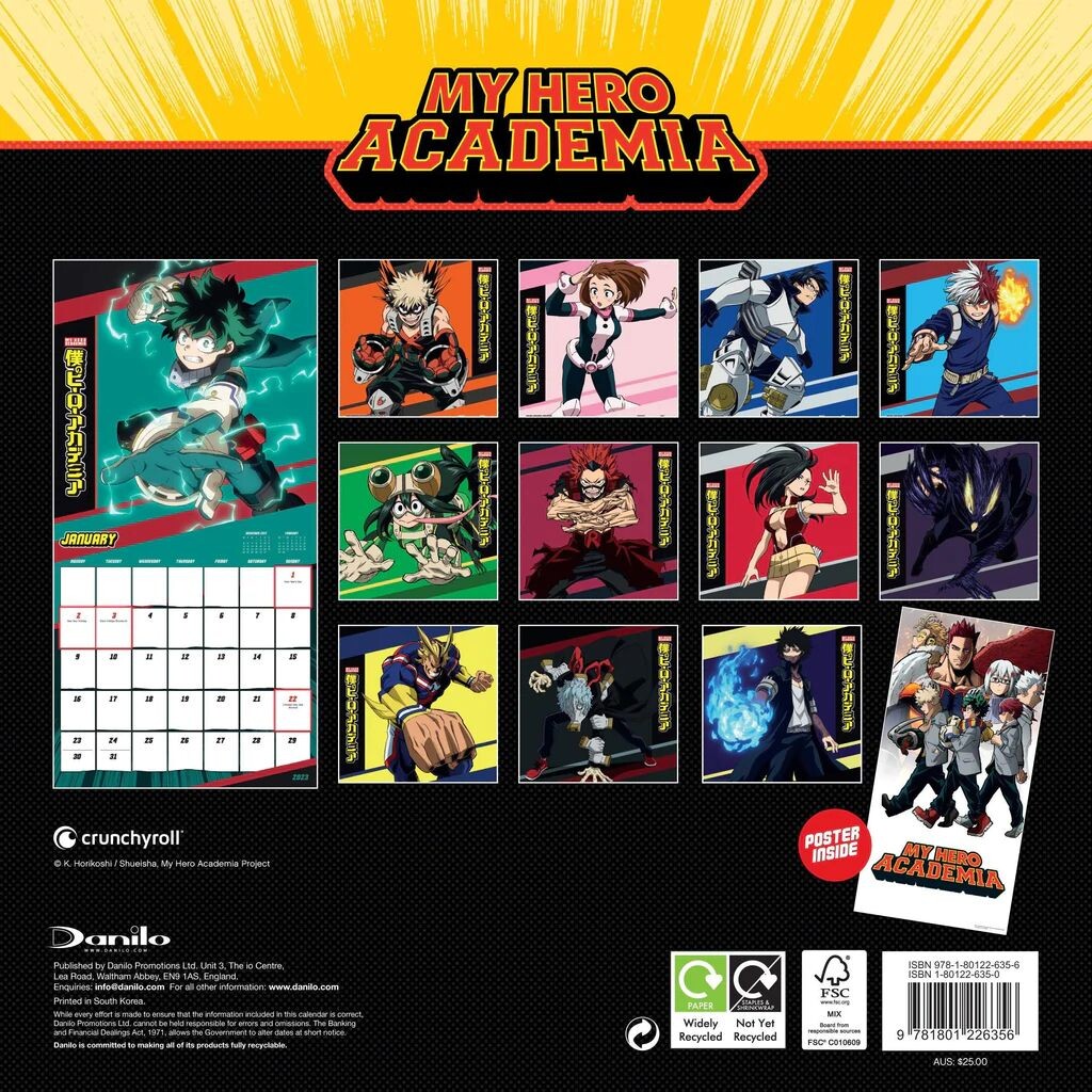 My Hero Academia - Calendarios de pared 2023 | Consíguelos en Posters.es