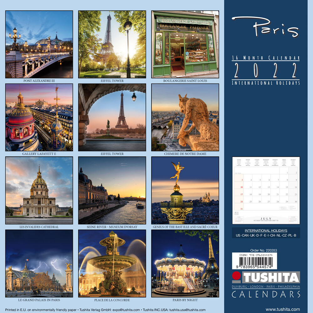 Paris - Calendarios de pared 2027 | Consíguelos en Posters.es