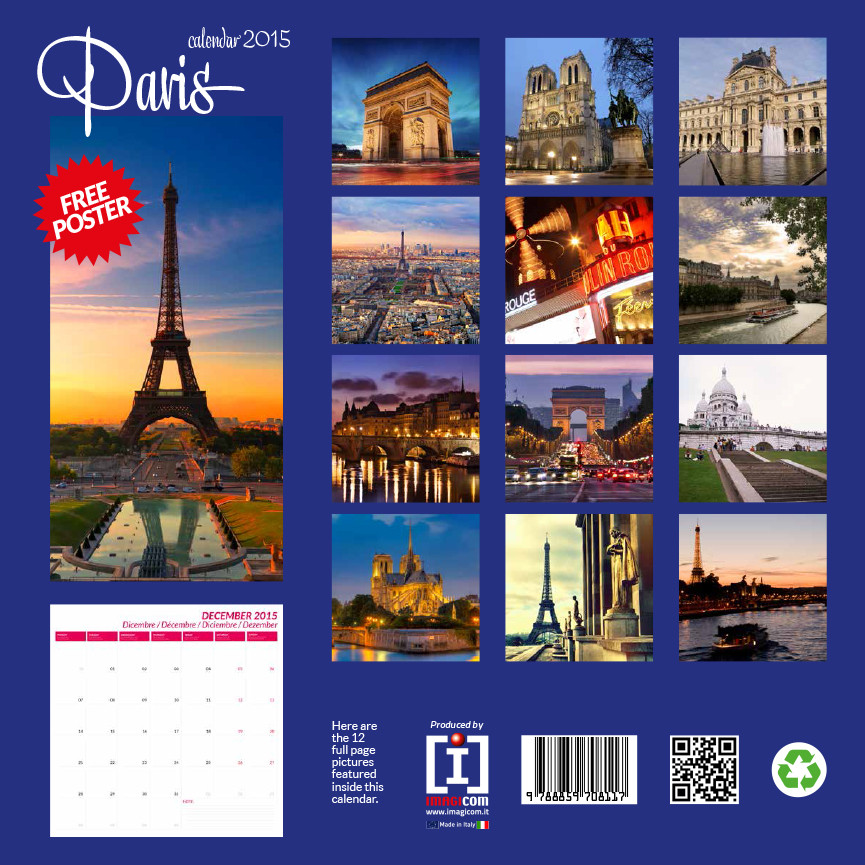 Paris - Calendarios de pared 2015 | Consíguelos en Posters.es