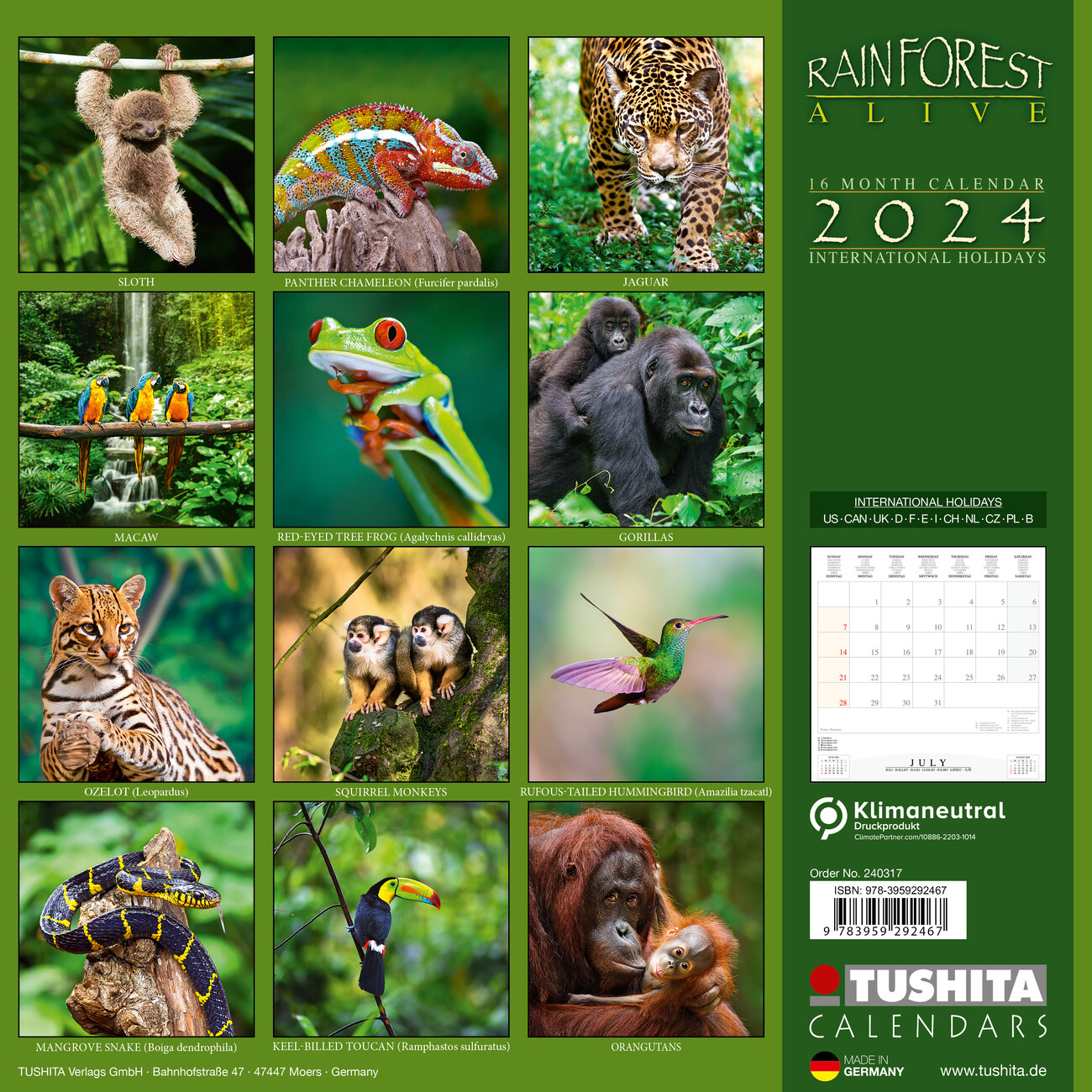 Rainforest Alive - Calendarios de pared 2024 | Consíguelos en Posters.es
