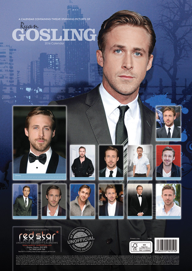 Ryan Gosling - Calendarios de pared 2016 | Consíguelos en Posters.es