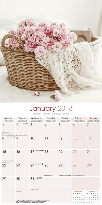 Shabby Chic - Calendarios de pared 2018 | Consíguelos en Posters.es