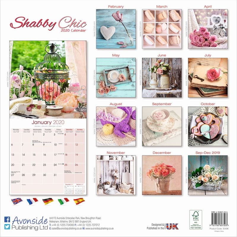Shabby Chic - Calendarios de pared 2020 | Consíguelos en Posters.es