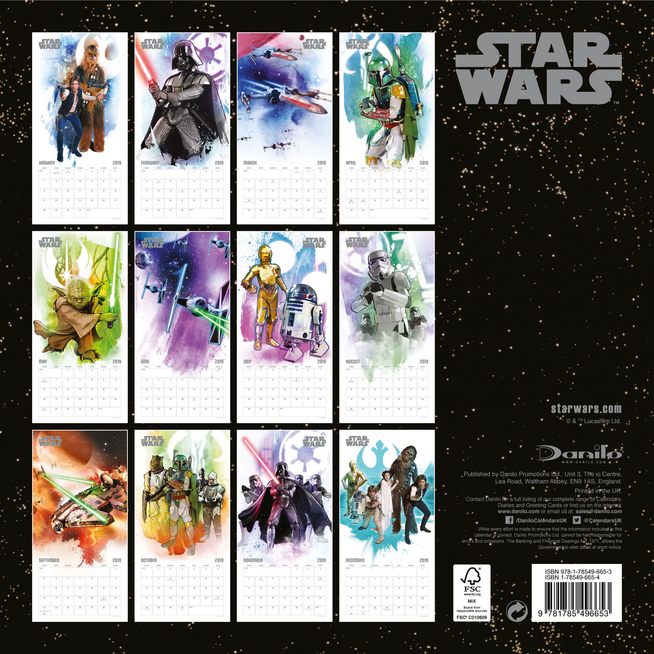 Star Wars - Calendarios de pared 2019 | Consíguelos en Posters.es