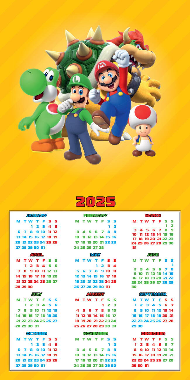 Super Mario - Calendarios de pared 2025 | Consíguelos en Posters.es