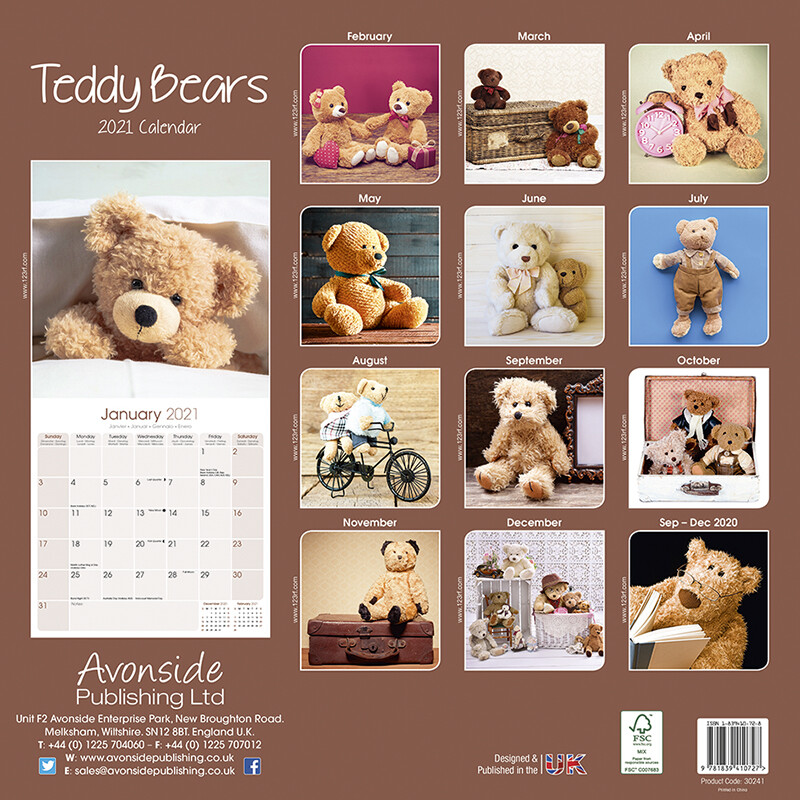 Teddy Bears - Calendarios de pared 2021 | Consíguelos en Posters.es