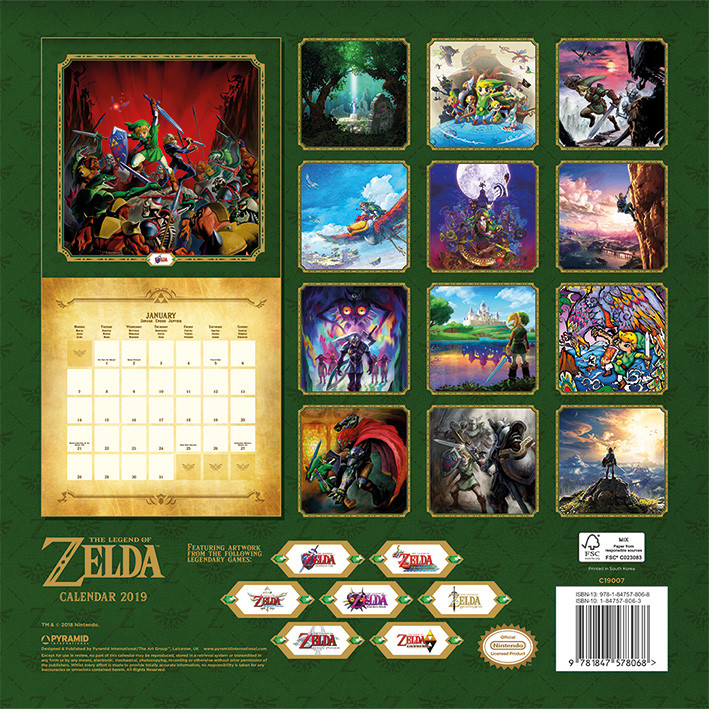 The Legend Of Zelda - Calendarios de pared 2019 | Consíguelos en Posters.es