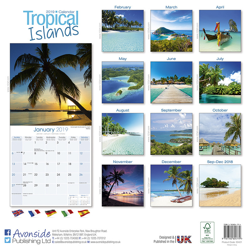 Tropical Islands - Calendarios de pared 2019 | Consíguelos en Posters.es